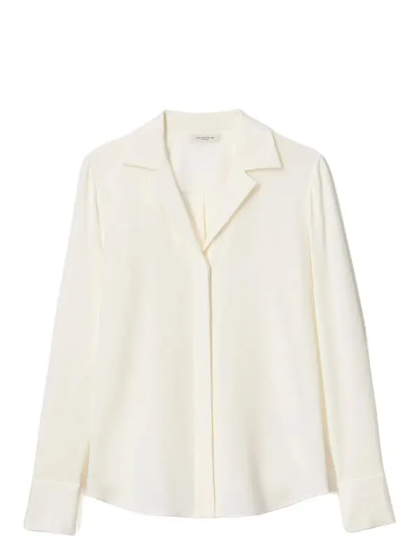Lafayette 148 New York Organic Stretch Silk Blouse - Cloud