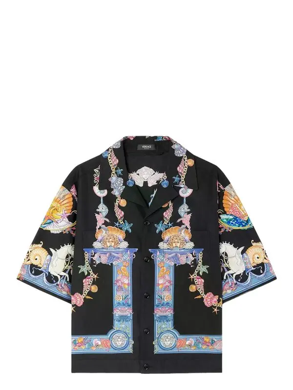Versace Coral Theatre Shirt - Black