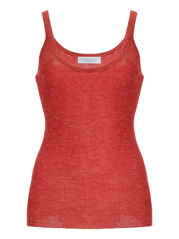 Gabriela Hearst Cinxia Cashmere, Silk, And Hemp Tank Top - Orange