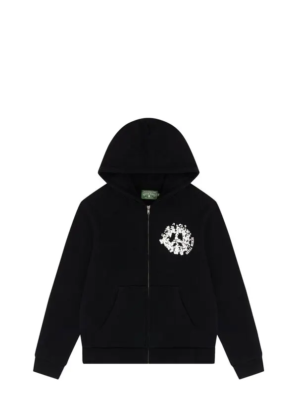 DENIM TEARS University Zip Hoodie - Black