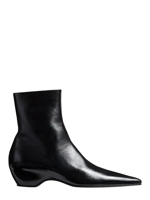 Khaite Sybil Leather Ankle Boots - Black