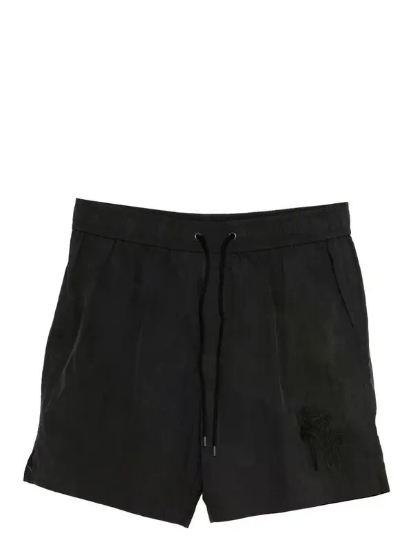 JAMES PERSE Palm-embroidered Deck Shorts - Black