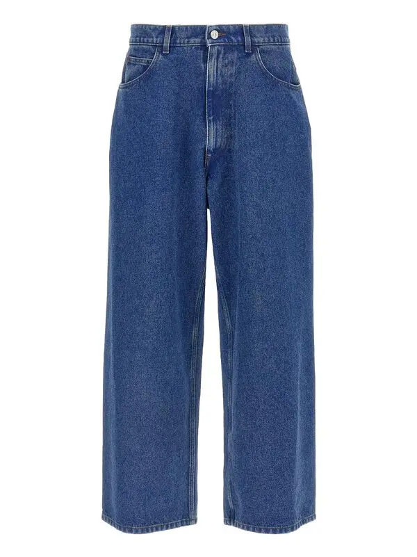 Marni Wide Leg Cotton Denim Jeans - Blue