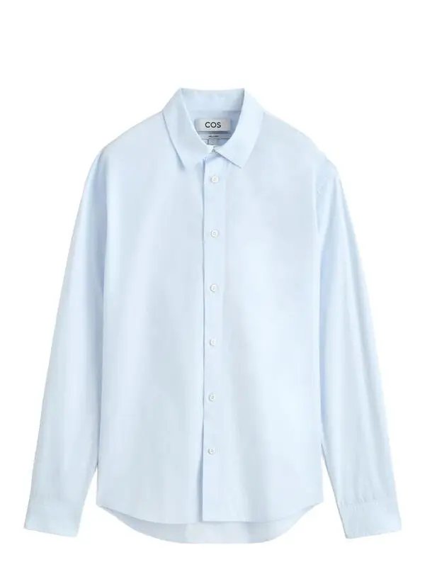 Cos Relaxed Pima Cotton Poplin Shirt - Blue