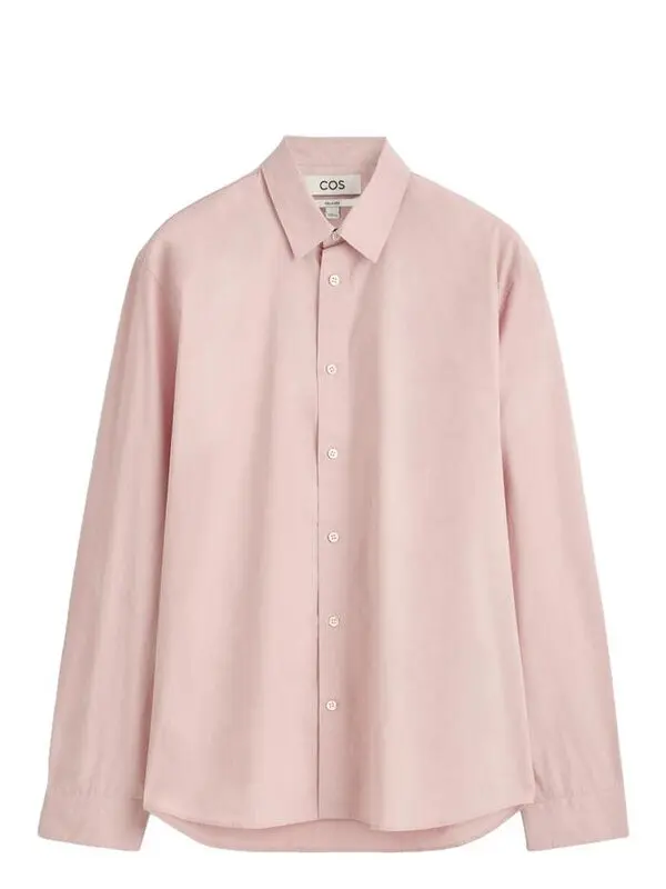 Cos Relaxed Pima Cotton Poplin Shirt - Pink