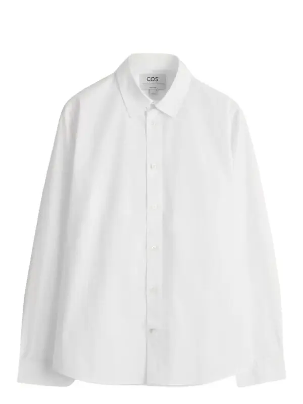 Cos Relaxed Pima Cotton Poplin Shirt - White