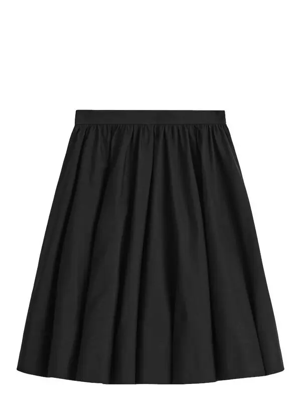 Cos Pintucked Cotton Midi Skirt - Black