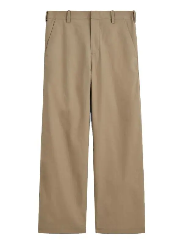 Cos Cotton Wide-leg Trousers - Beige