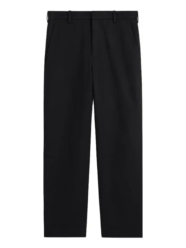 Cos Cotton Wide-leg Trousers - Black
