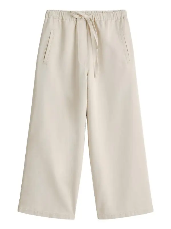 Cos Cropped Wide-leg Denim Pants - White