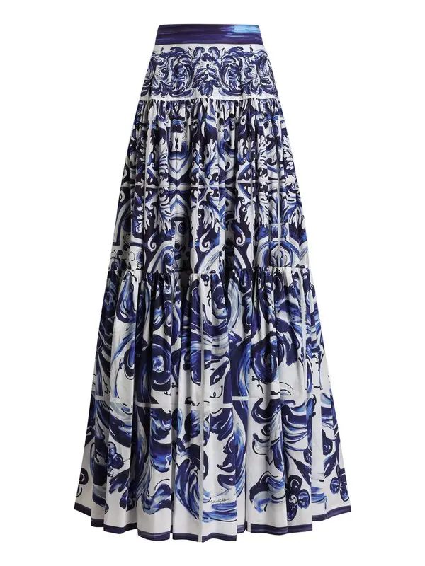 Dolce & Gabbana Long Poplin Skirt - Print