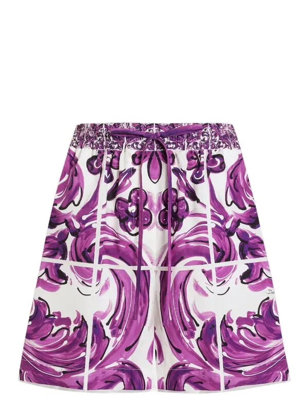 Dolce & Gabbana Majolica-print Poplin Shorts - Multicolor