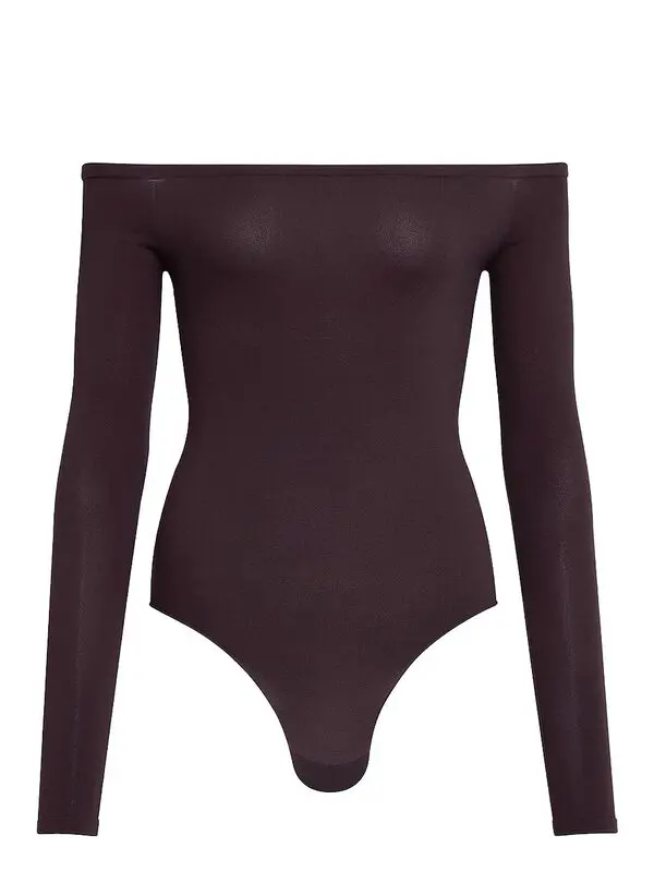 Alaïa Off-the-shoulder Bodysuit - Chocolat