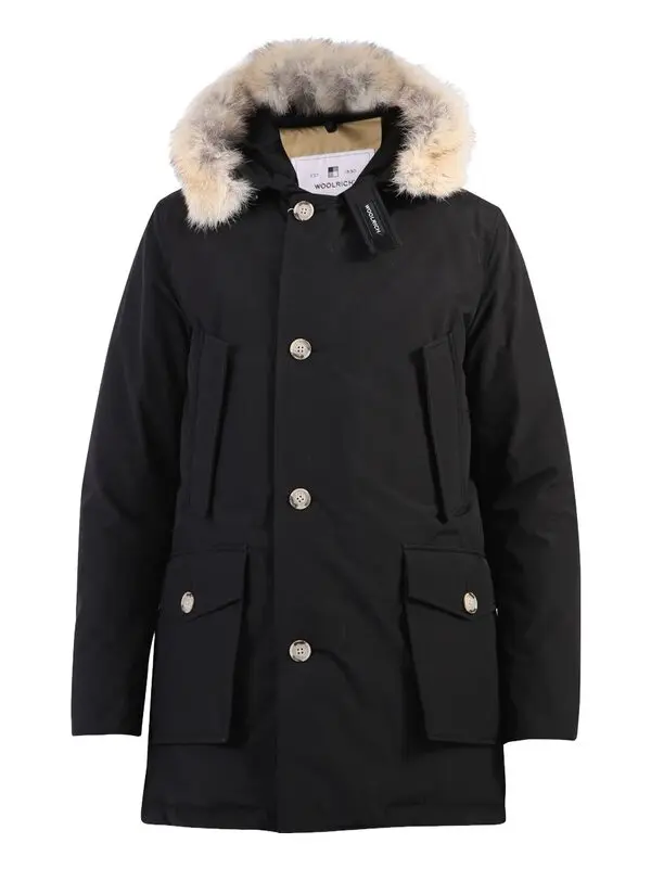 Woolrich Artic Cotton Blend Parka Coat - Black