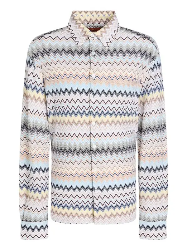 Missoni Crochetknit Cotton Shirt - Beige