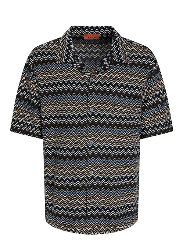 Missoni Crochetknit Cotton Shirt - Navy