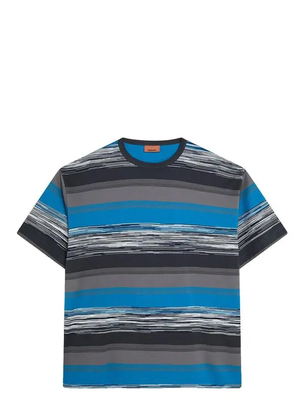 Missoni Striped Cottonjersey Tshirt - Azure