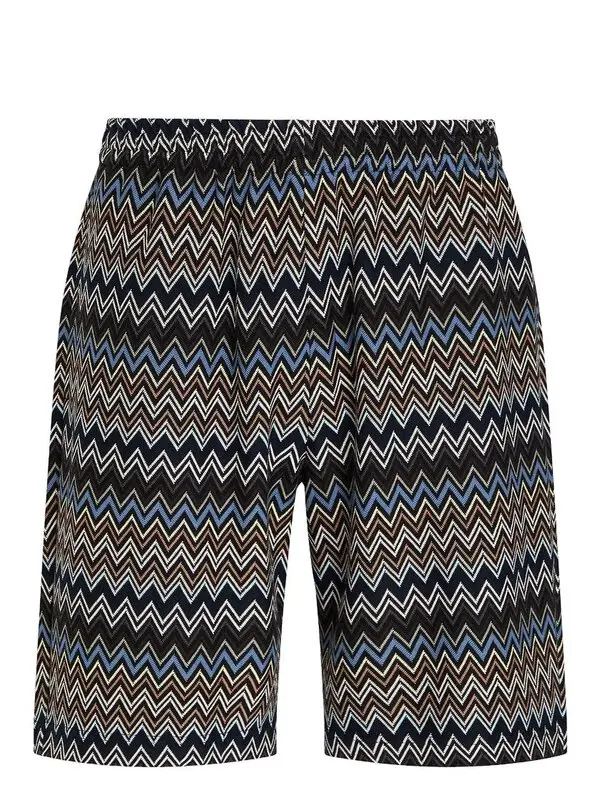 Missoni Crochet-knit Cotton Shorts - Navy