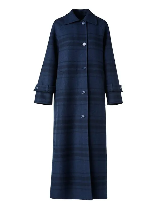 Akris Estelle Double-face Wool Maxi Coat - Blublk