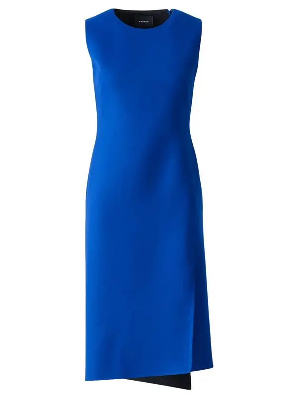 Akris Trapezoid Panel Sleeveless Midi Dress - Royal Blue