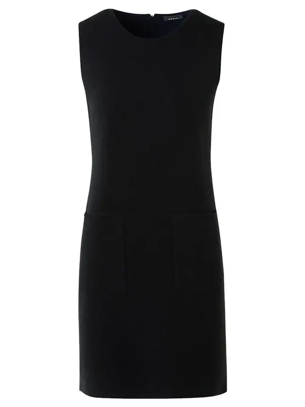 Akris Cashmere Double-face Knit Sleeveless Dress - Black-denim