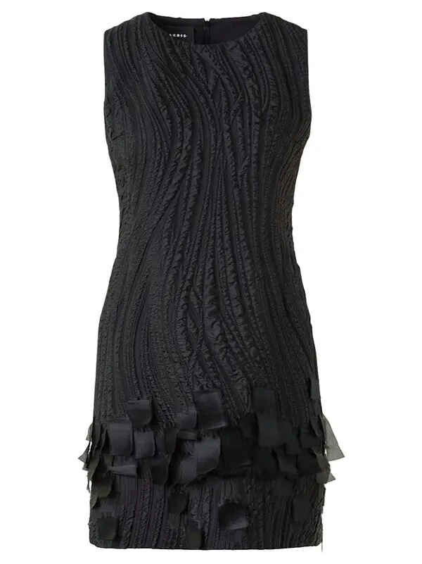 Akris Waves And Ribbons Jacquard Mini Dress - Black