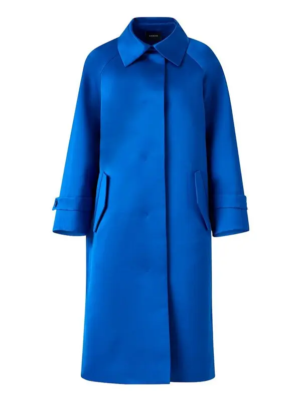 Akris Elliot Oversized Silk Duchess Coat - Royal Blue