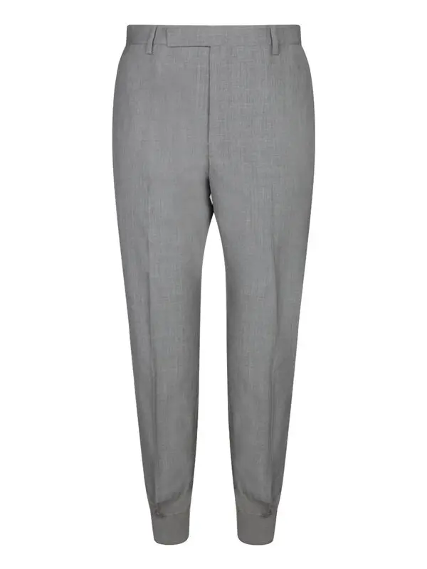 Prada Wool Trousers With Cuffed Finish - Grey