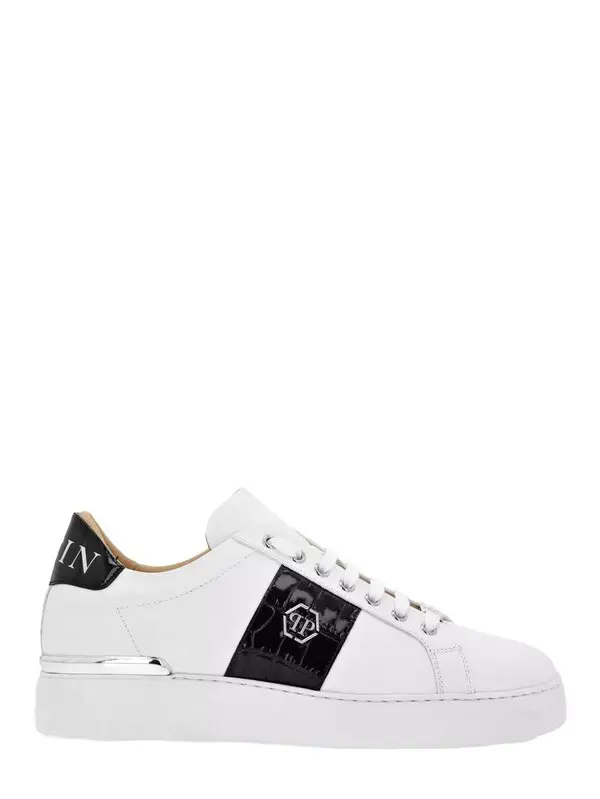 Philipp Plein Panelled Low Top Sneakers - White