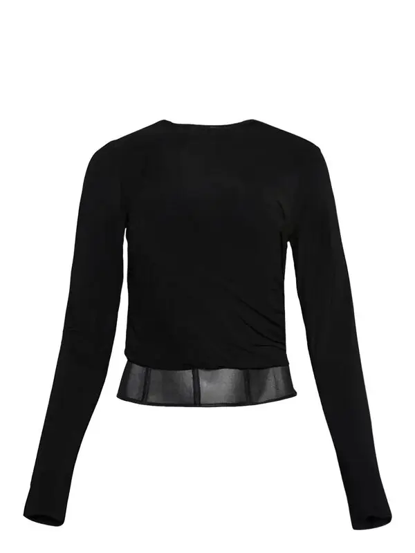Christopher Esber Coiled Jersey Corseted Long-sleeve T-shirt - Black