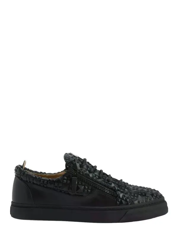 GIUSEPPE ZANOTTI Manhattan Zip-detail Woven Sneakers - Black