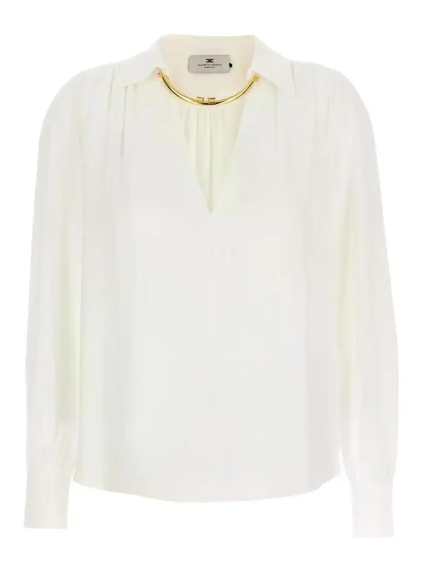 Elisabetta Franchi Removable-necklace Blouse - White
