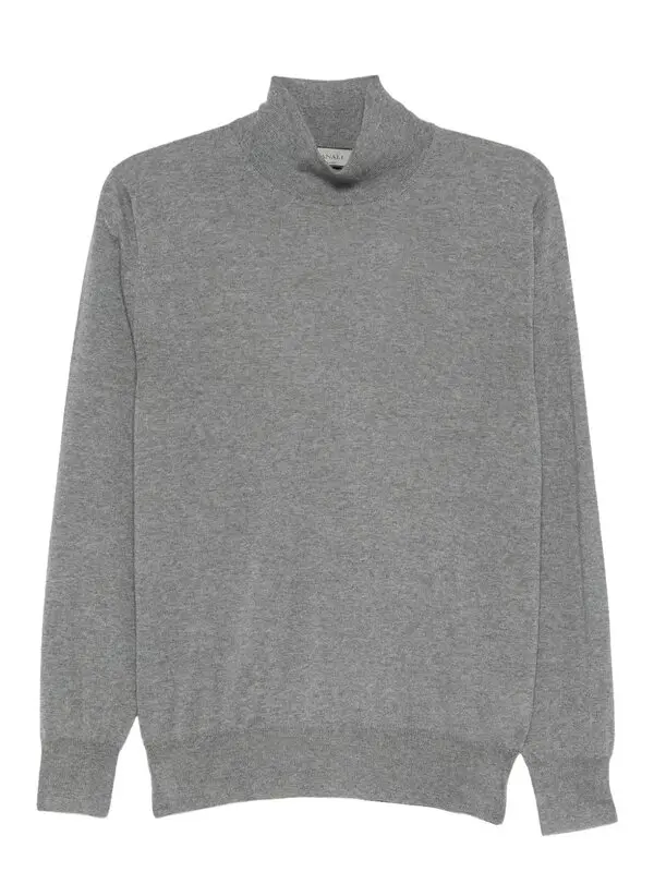 Canali Wool Turtleneck Sweater - Grey