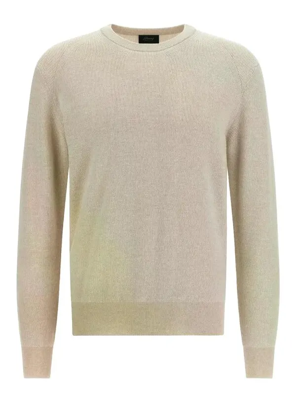 Brioni Ribbed Crew-neck Sweater - Neutrals
