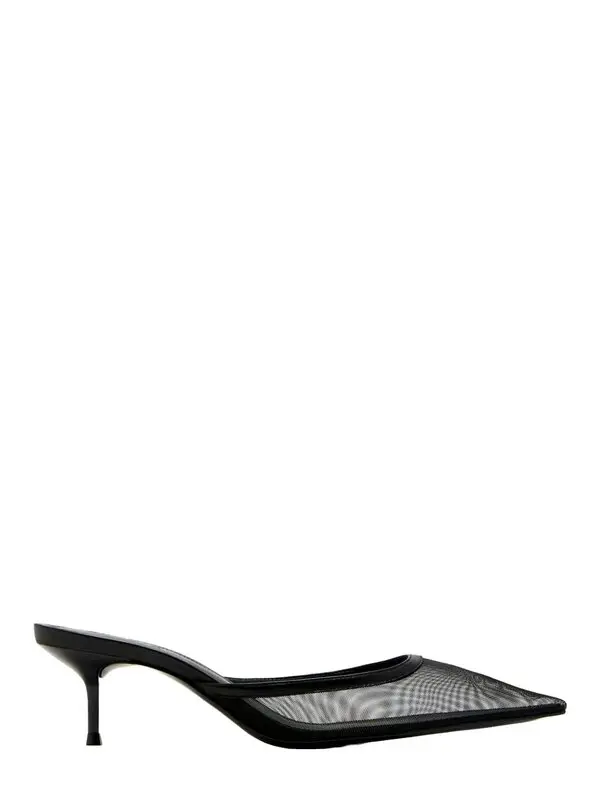 Schutz 60mm Mesh Pointed-toe Mules - Black