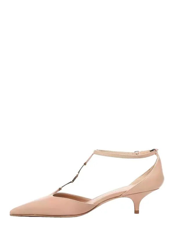 FERRAGAMO 40mm Ankle-strap Pointed-toe Pumps - Neutrals