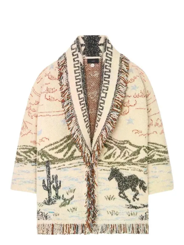 Alanui Sunset Riders Jacquard Cardigan - Neutrals