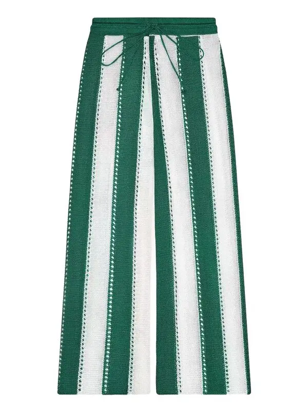 Calle Del Mar Cabana Striped Knit Trousers - Green