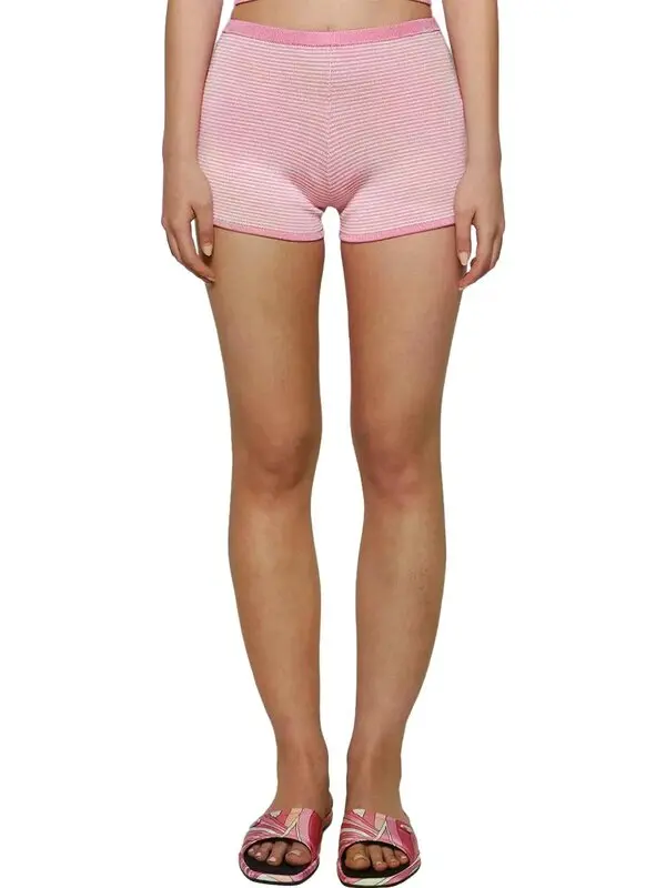 Calle Del Mar Micro Stripes Mini Shorts - Pink