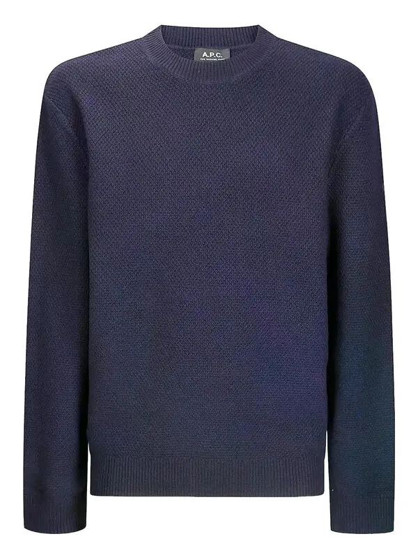 A.p.c. Textured Wool Crew-neck Sweater - Blue