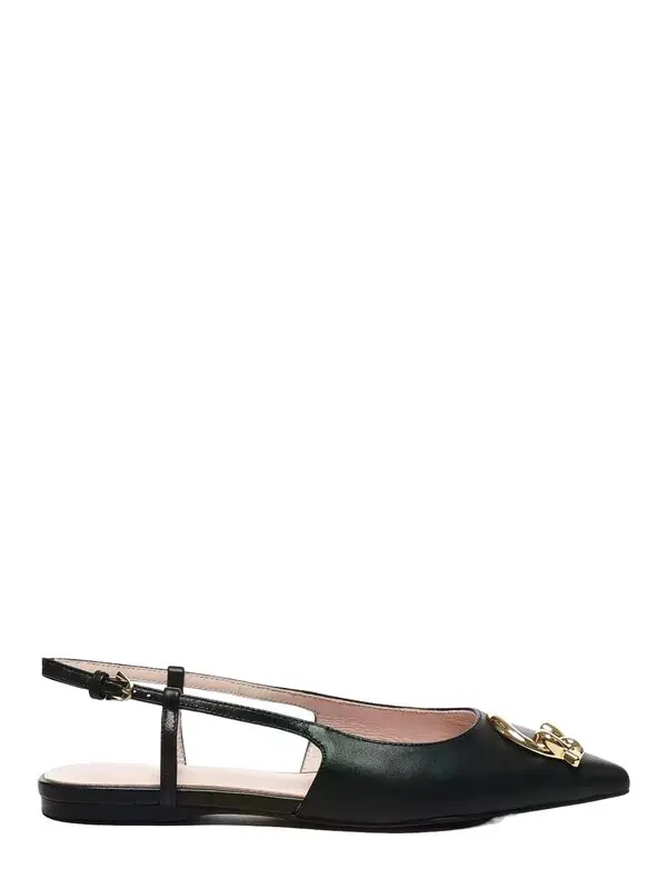 COCCINELLE C-me Slingback Leather Ballet Flats - Black