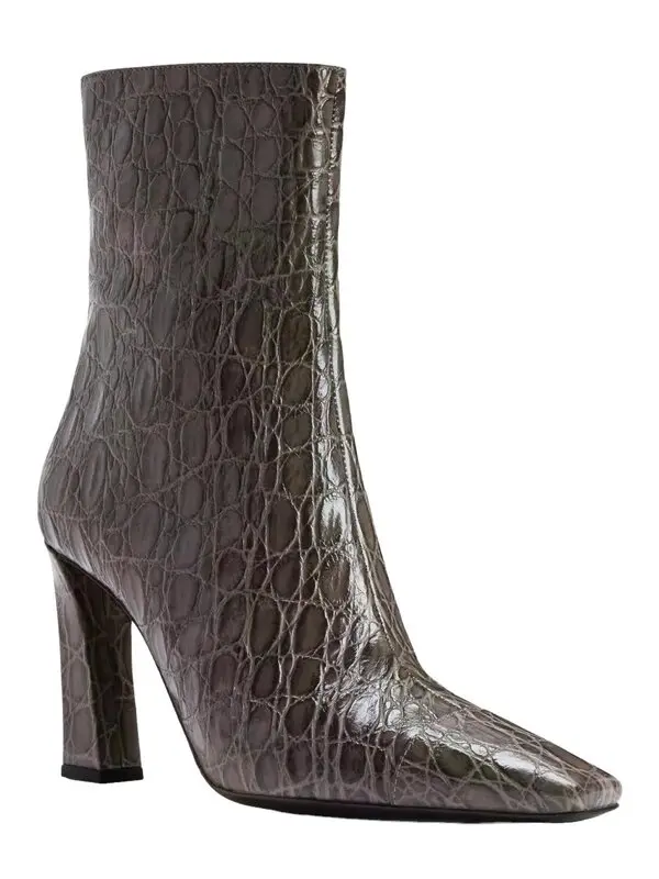 GIUSEPPE ZANOTTI 90mm Janiee Crocodile-effect Ankle Boots - Grey