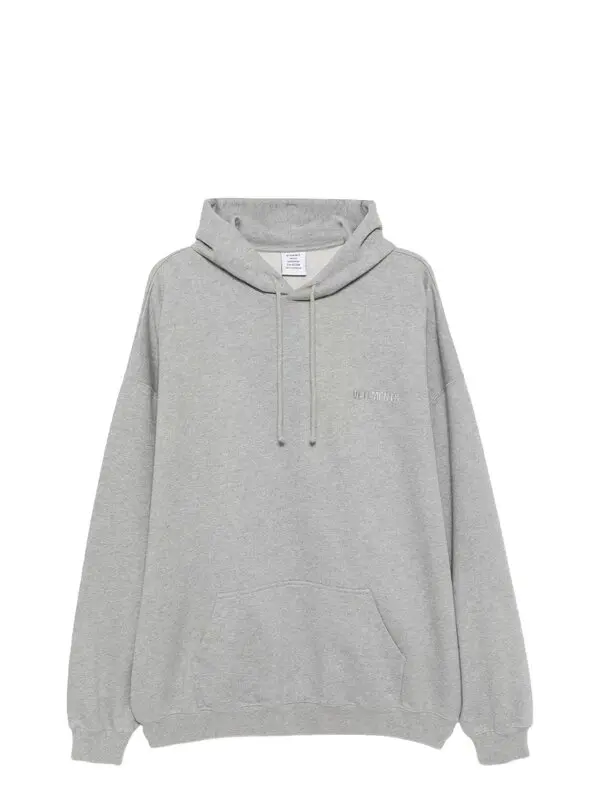 Vetements Logo-embroidered Hoodie - Grey
