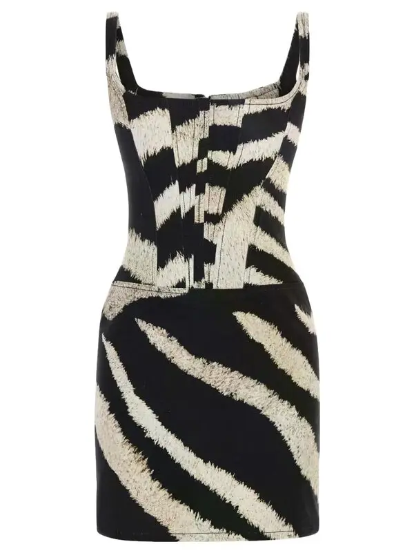 Giuseppe Di Morabito Zebra-print Corset Mini Dress - Black