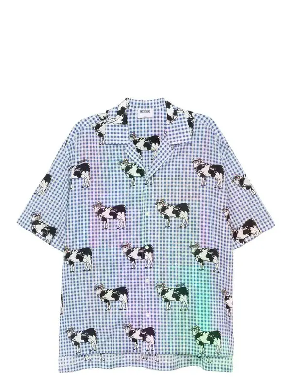 Moschino Cow-printed Shirt - Blue