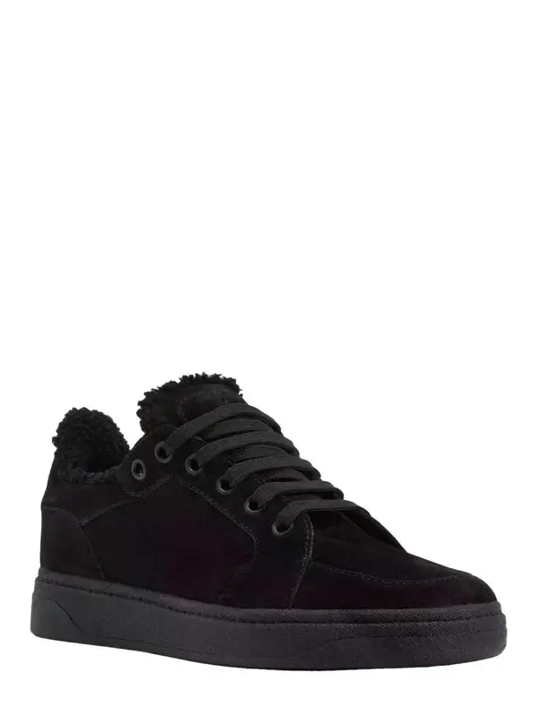 GIUSEPPE ZANOTTI Suede Sheepskin Low-top Sneakers - Black