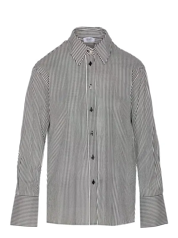 Liu Jo Striped Crystal-button Shirt - Grey