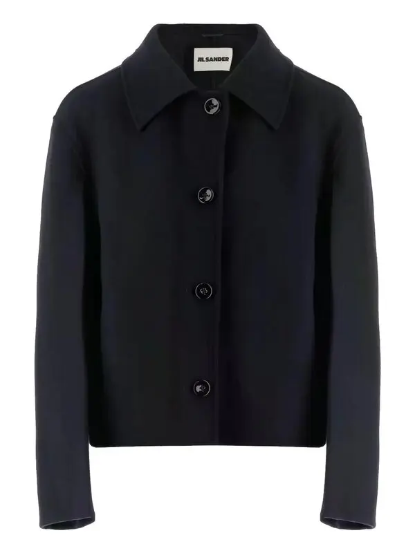 JIL SANDER Button-fastening Wool Coat - Blue
