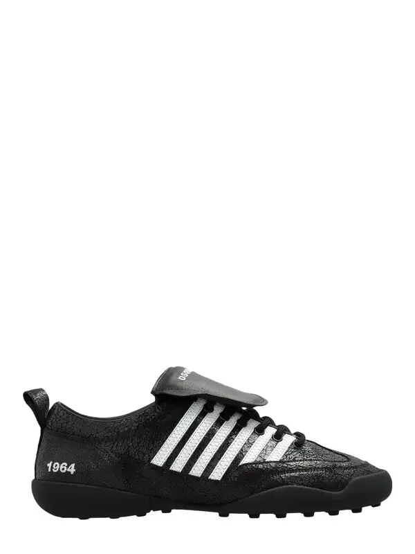 Dsquared2 Leather Sneakers With Stripe Detail - Black