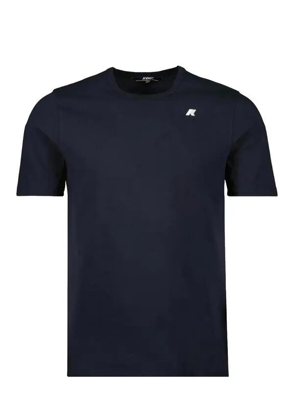K-WAY Logo-patch Cotton T-shirt - Blue